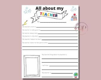 Teacher Appreciation Week Printable All About My Teacher, Teacher ...