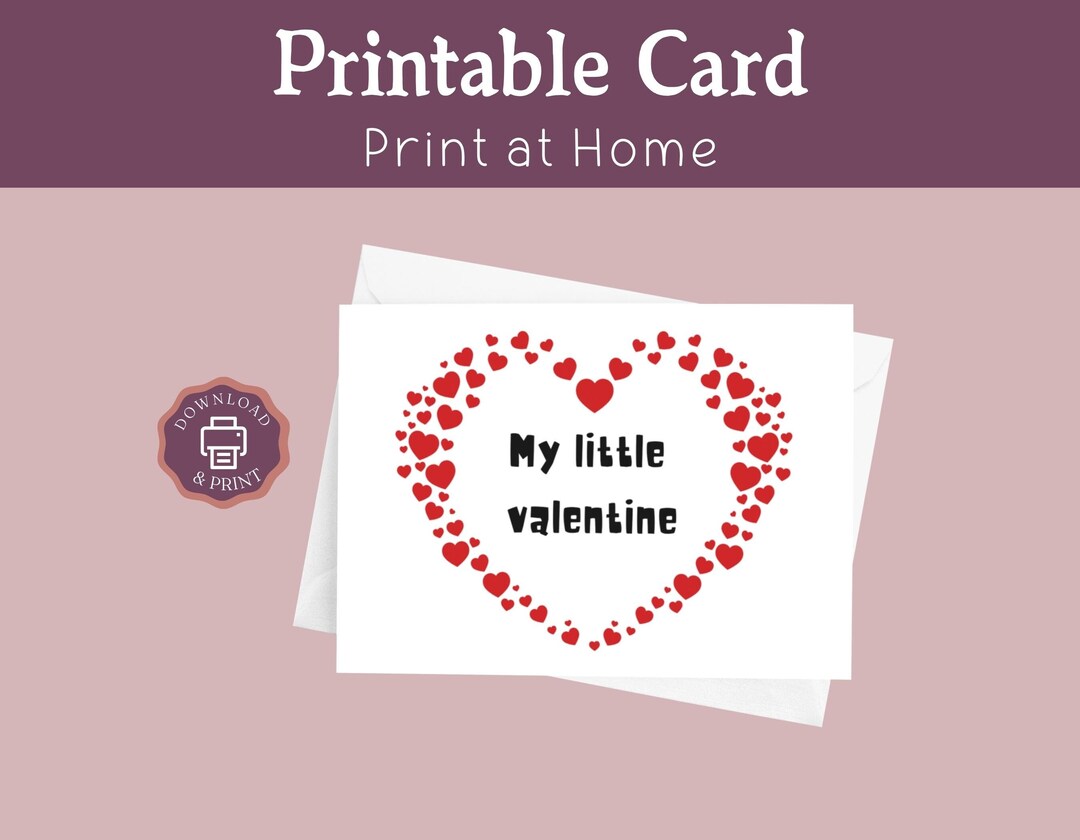 My Little Valentine Card Printable, Valentines Card for Kids ...