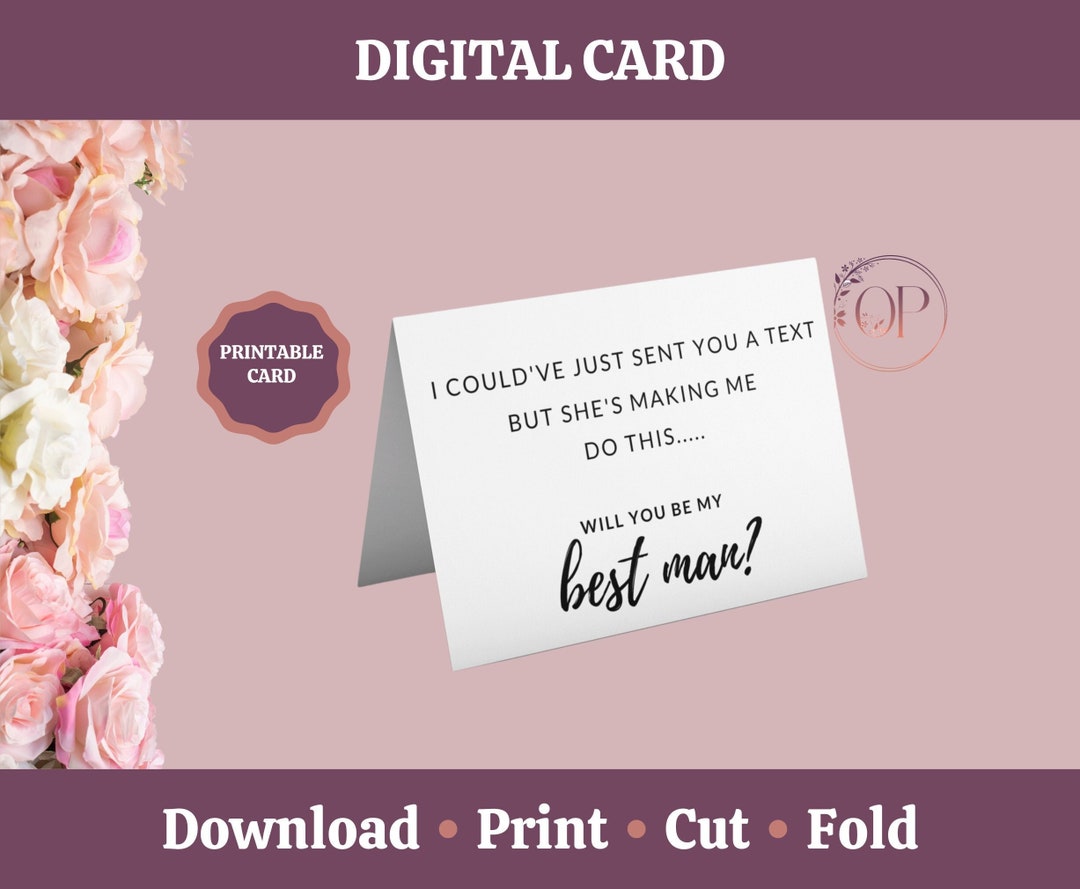 Best Man Proposal Card, Best Man Printable, Digital Download Groomsman ...