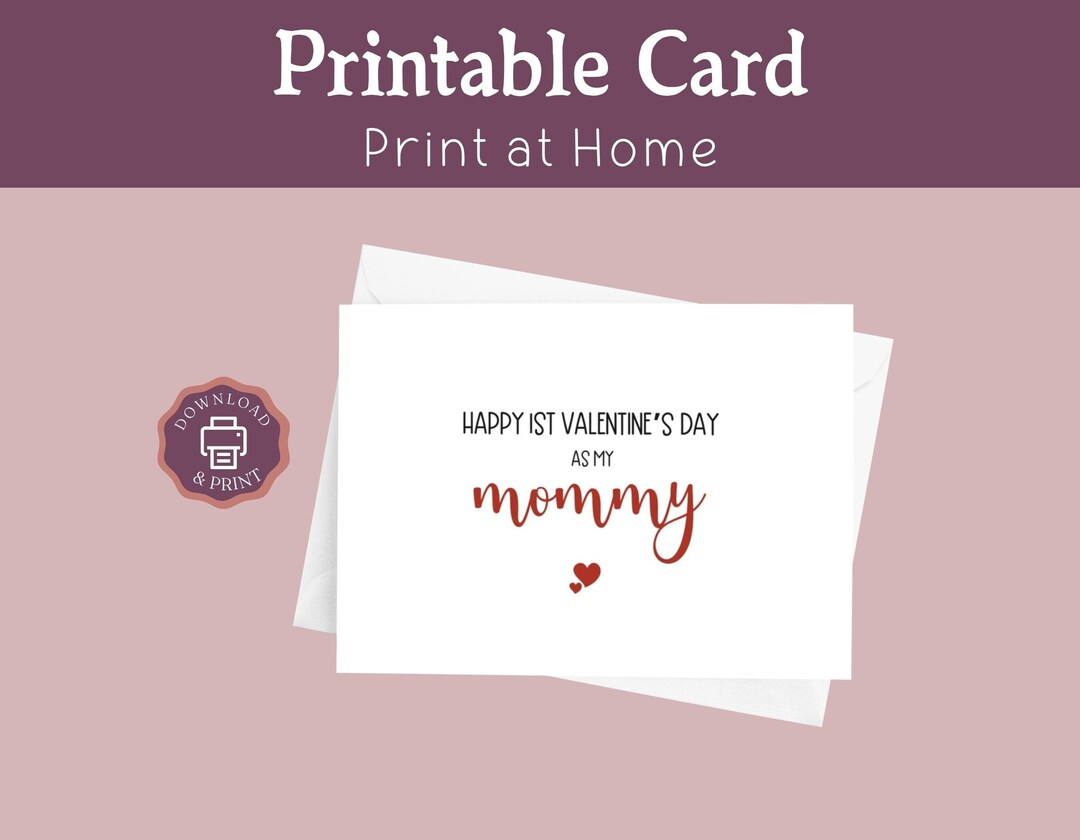 Mommy Valentine's Day Card Printable, Valentines Card for Mom ...