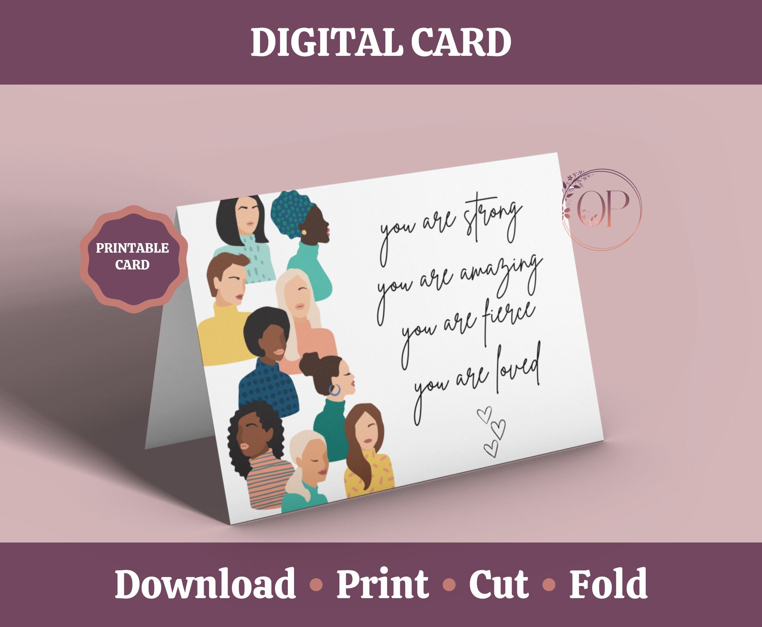 International Women's Day Printable Greeting Card, Women's Day Card ...