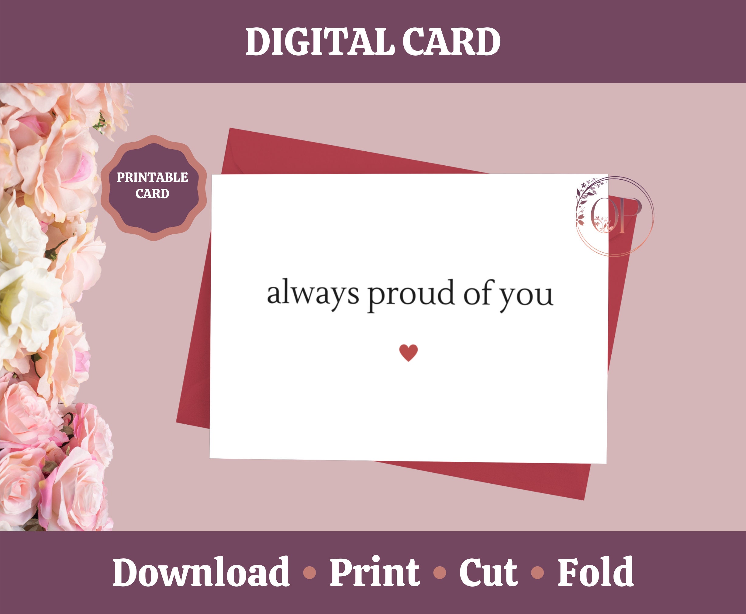 Always Proud of You Printable Card, Well Done Card, Graduation Card ...