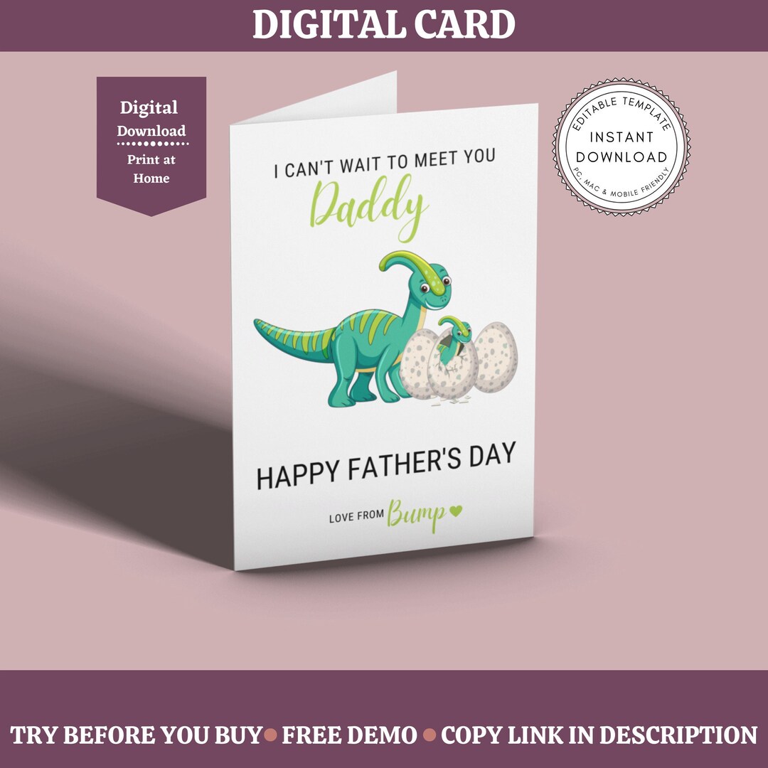 Daddy Father's Day Card Printable, Daddy Card, Card for Daddy, Card ...