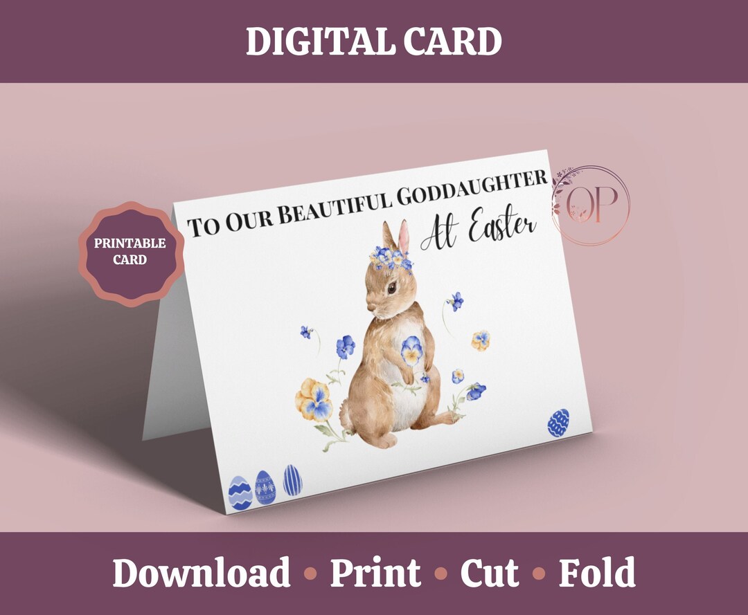 Easter Card Printable, Goddaughter Easter Card, at Easter Card, for ...