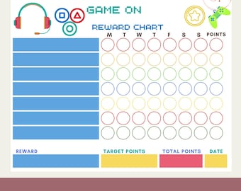 Printable Reward Chart for Girls, Kids Chore Chart, Rainbow Routine ...