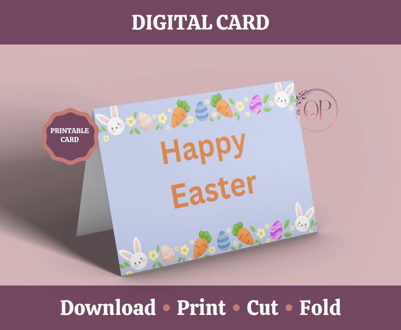 Printable Easter Card, Happy Easter Card, Easter Printable Card ...
