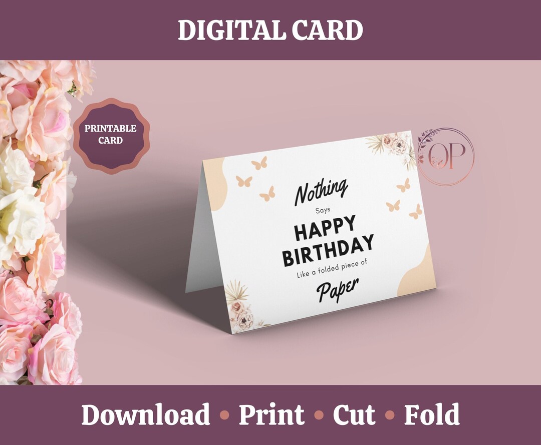 Printable Birthday Card Happy Birthday Card Nothing Says - Etsy