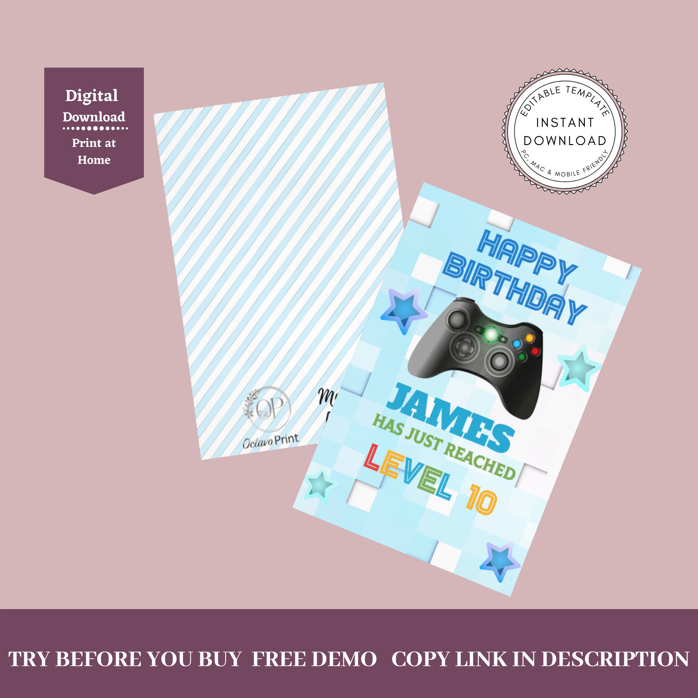 Birthday Boy Game Controller, Editable Gamer Birthday Card, Any Age ...