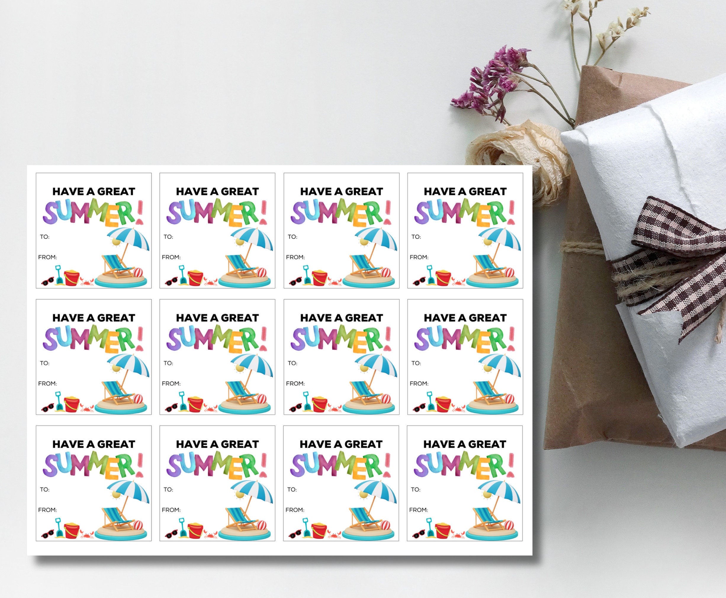 Have A Great Summer Printable Thank You Gift Tags, Teacher Thank You ...
