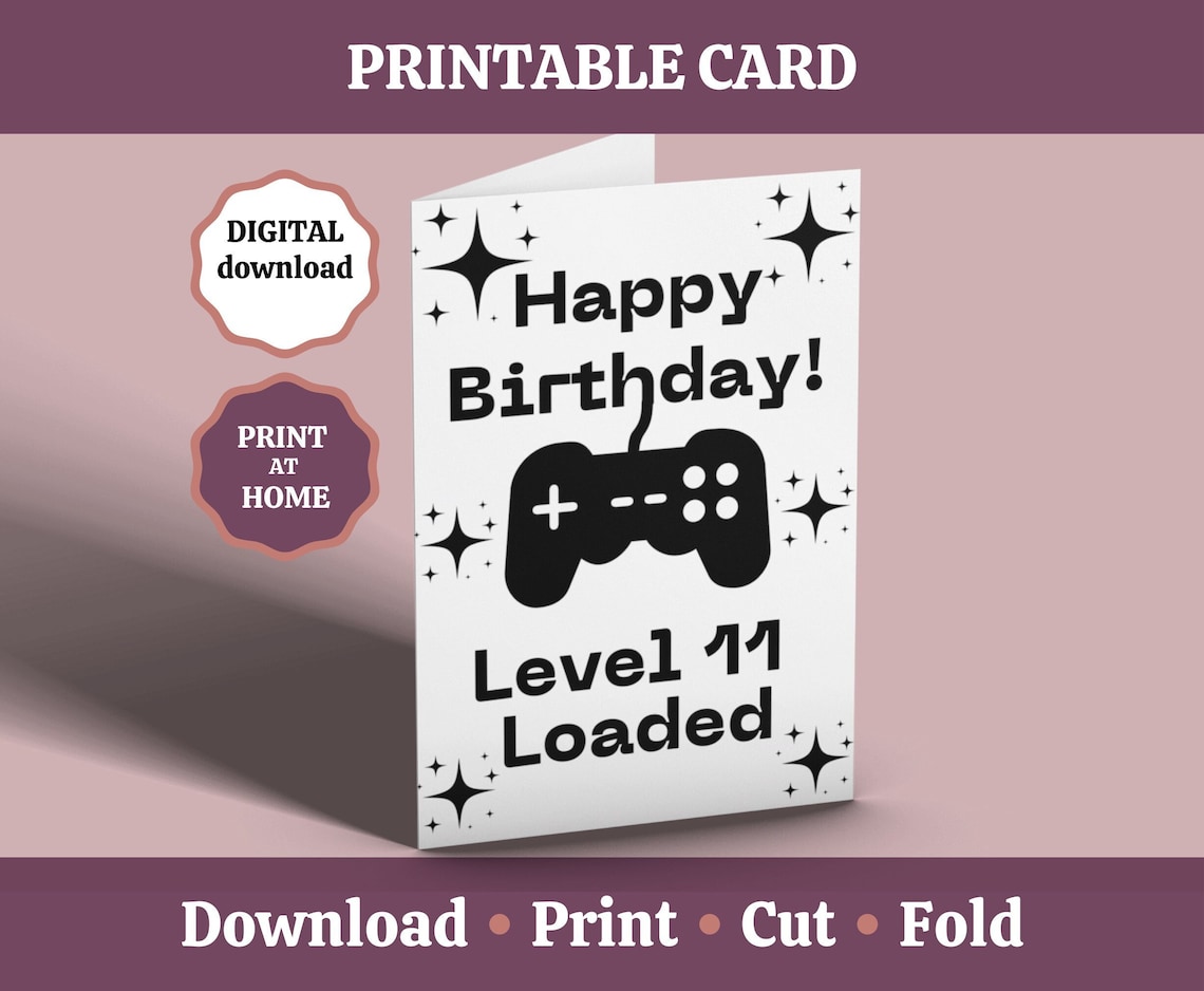 Printable Birthday Card Boy, 11 Birthday Card, 11 Year Old Boy Card ...