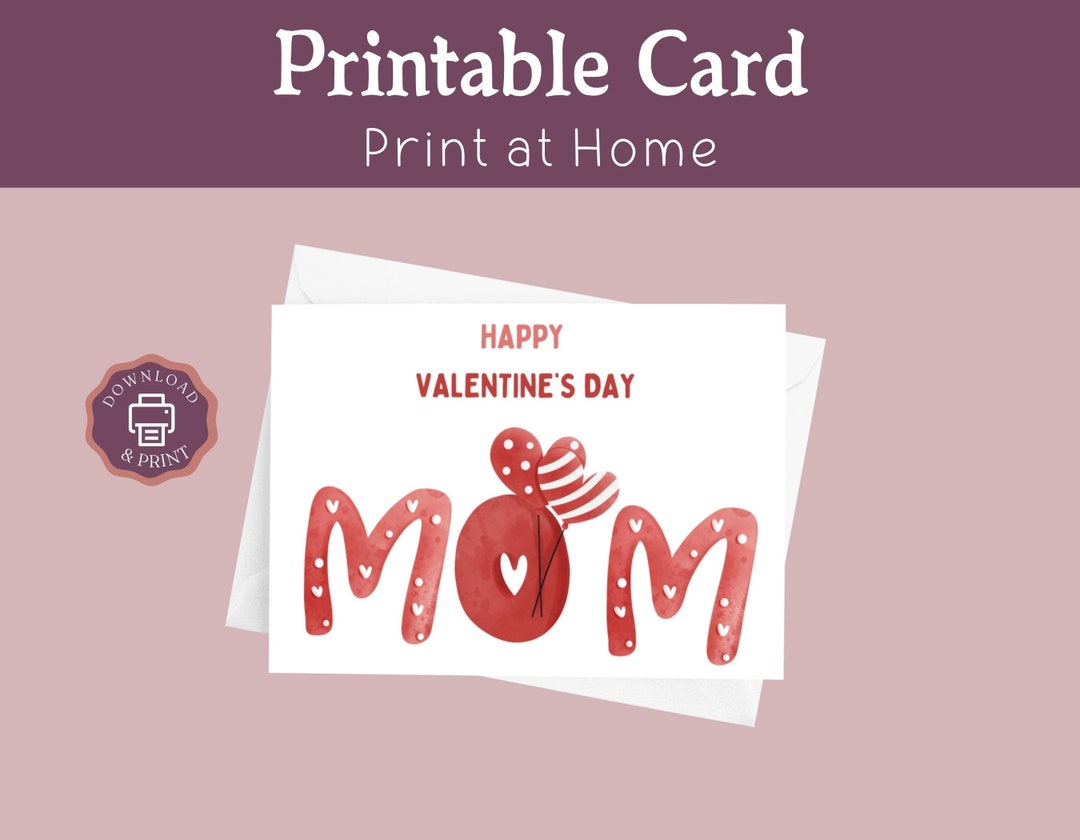 Mommy Valentine's Day Card Printable, Valentines Card for Mom ...