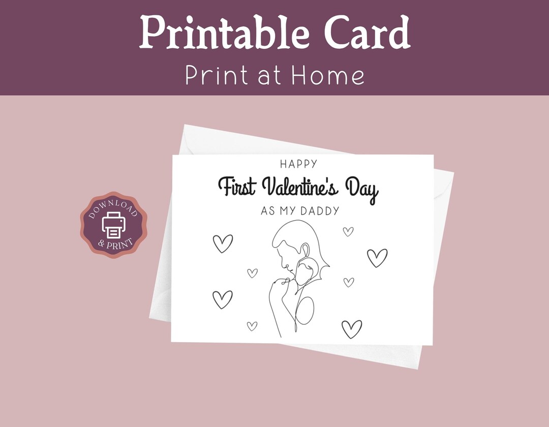 Daddy Valentine's Day Card Printable, Valentines Card for Dad ...