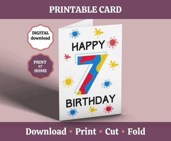 Happy 7th Birthday Cards Printable