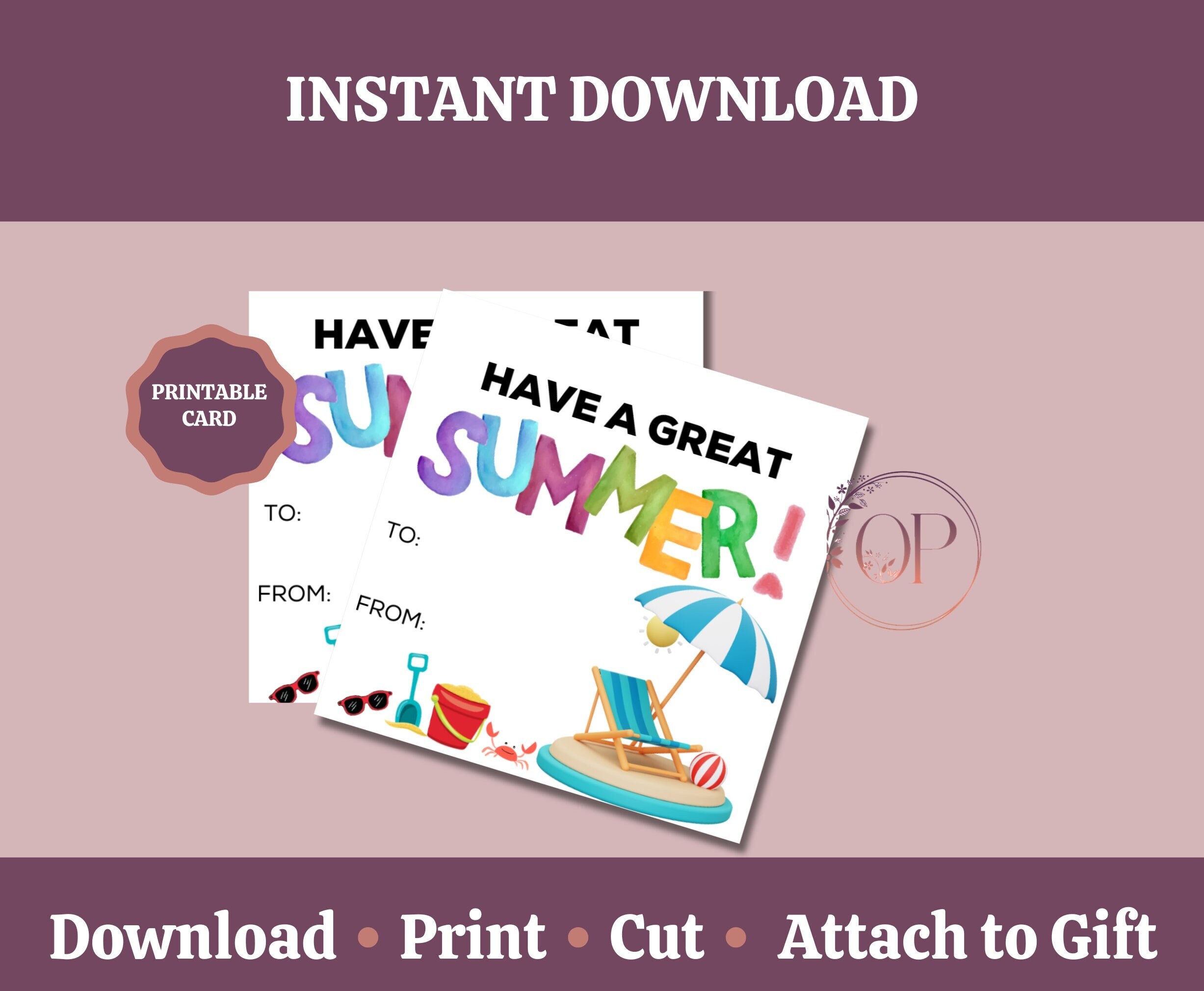 Have A Great Summer Printable Thank You Gift Tags, Teacher Thank You ...