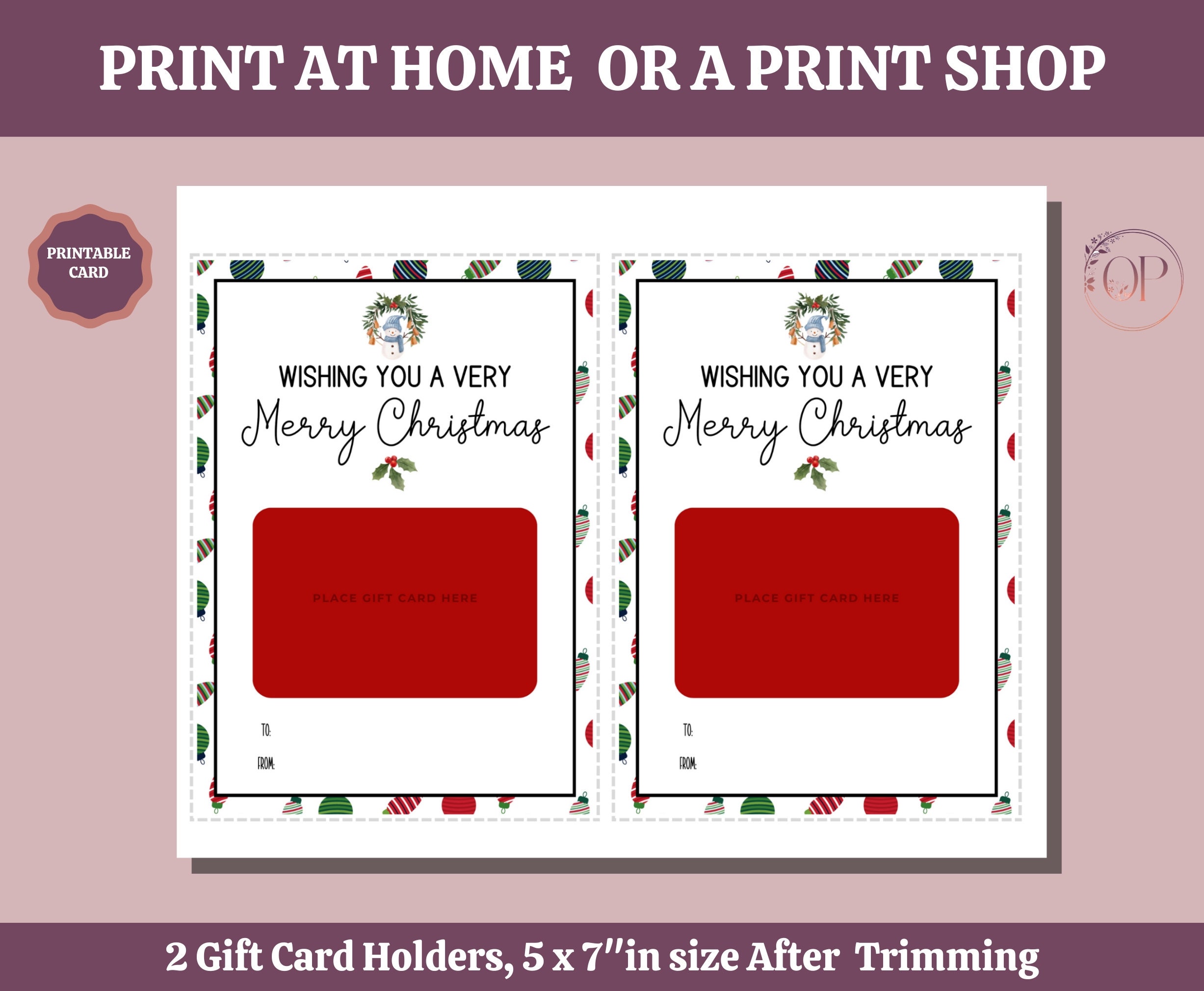 Printable Teacher Appreciation Christmas Gift Card Holder - Etsy