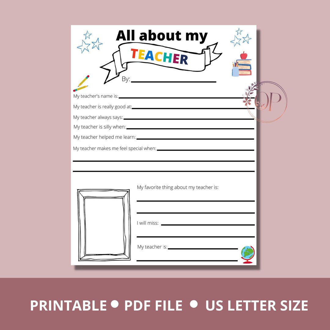 Teacher Appreciation Week Printable, Teacher Printable, Teacher Survey ...