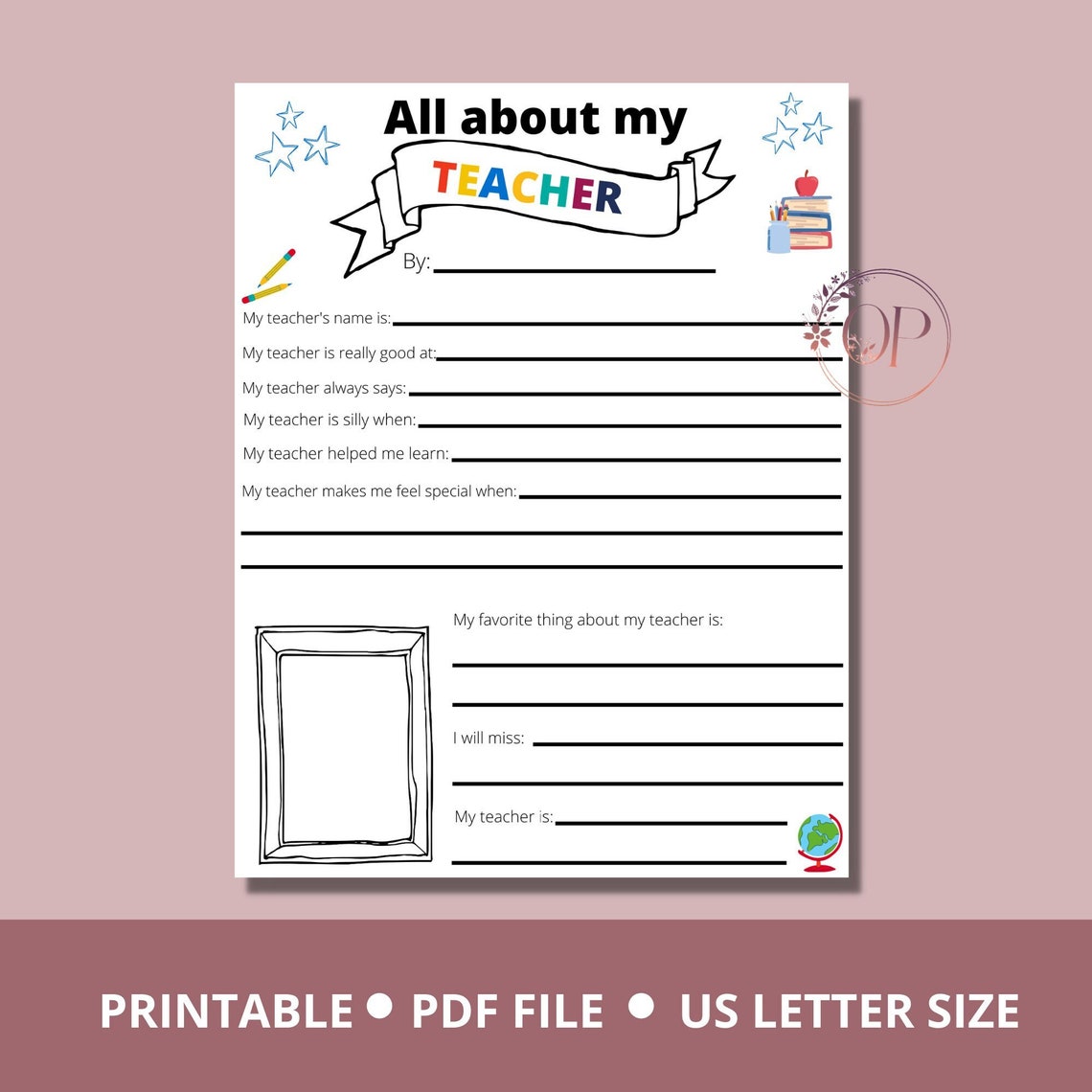 Teacher Appreciation Week Printable, Teacher Printable, Teacher Survey ...