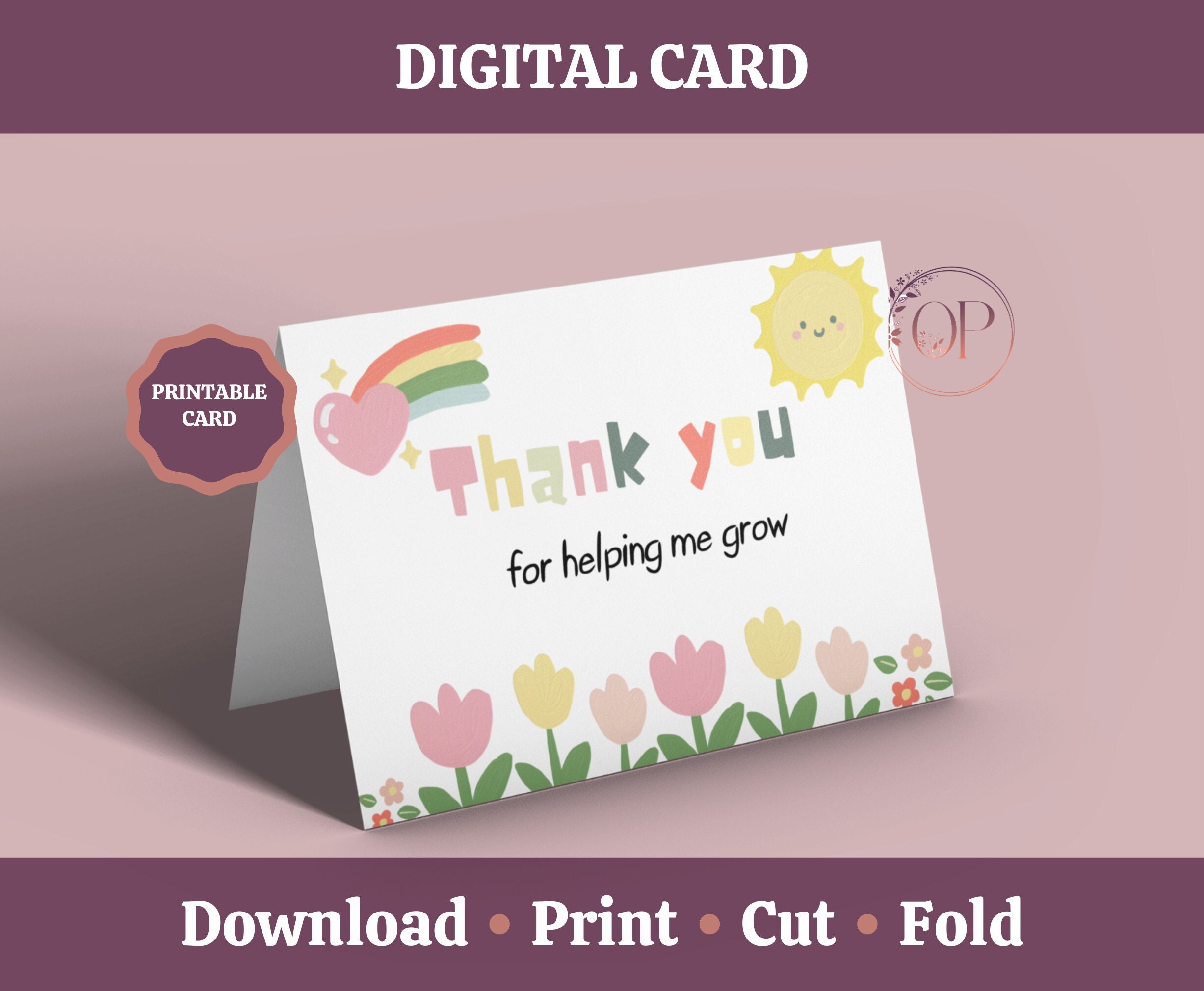 Teacher Appreciation Cards Printable, Teacher Thank You Digital ...