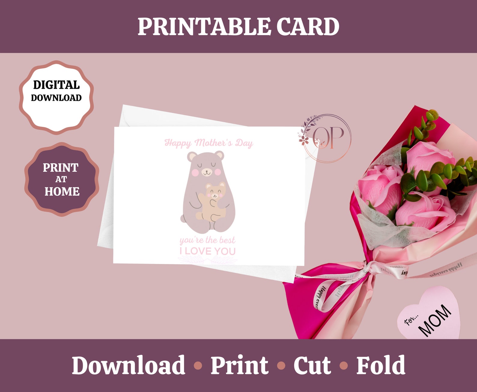 Printable Mother's Day Card, You're the Best Mother, I Love You Mothers ...