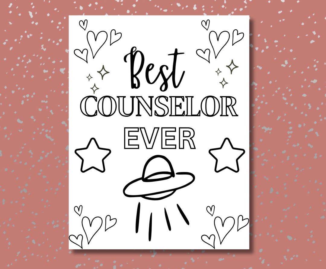 Best Counselor Ever Coloring Page Printable, School Counselor ...