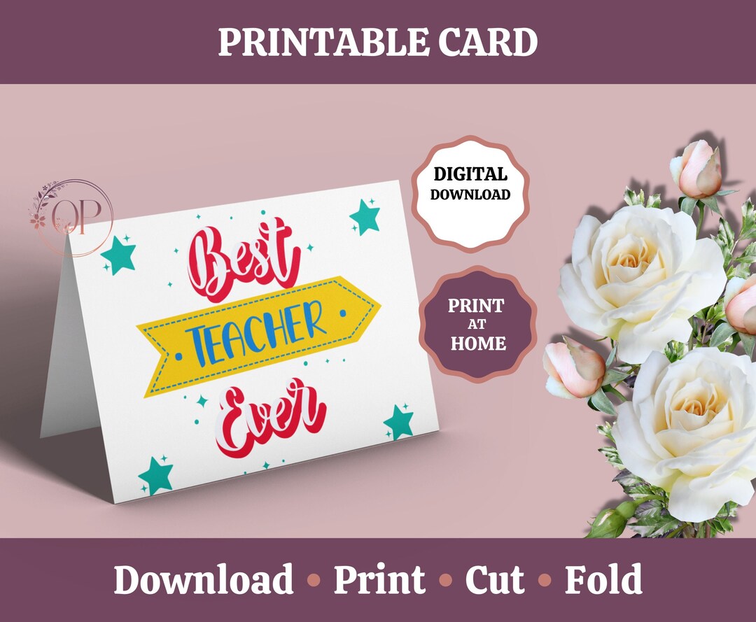 Teacher Appreciation Card Printable, Teacher Thank You Card, Teacher ...