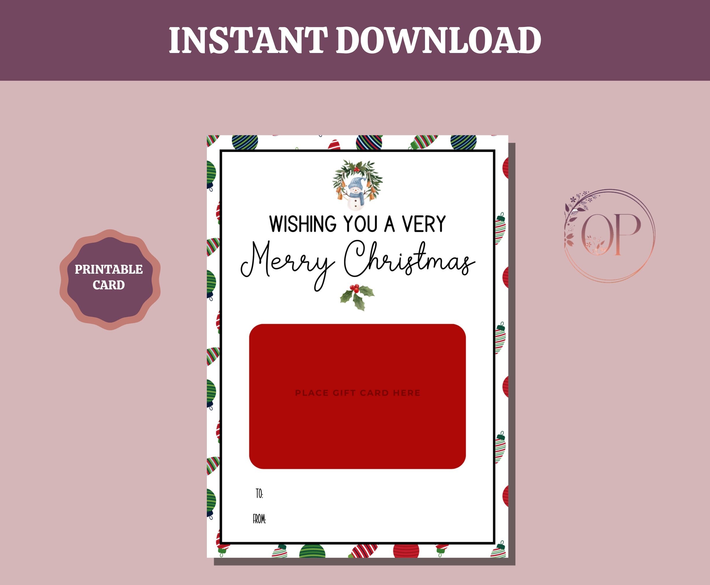 Printable Teacher Appreciation Christmas Gift Card Holder - Etsy
