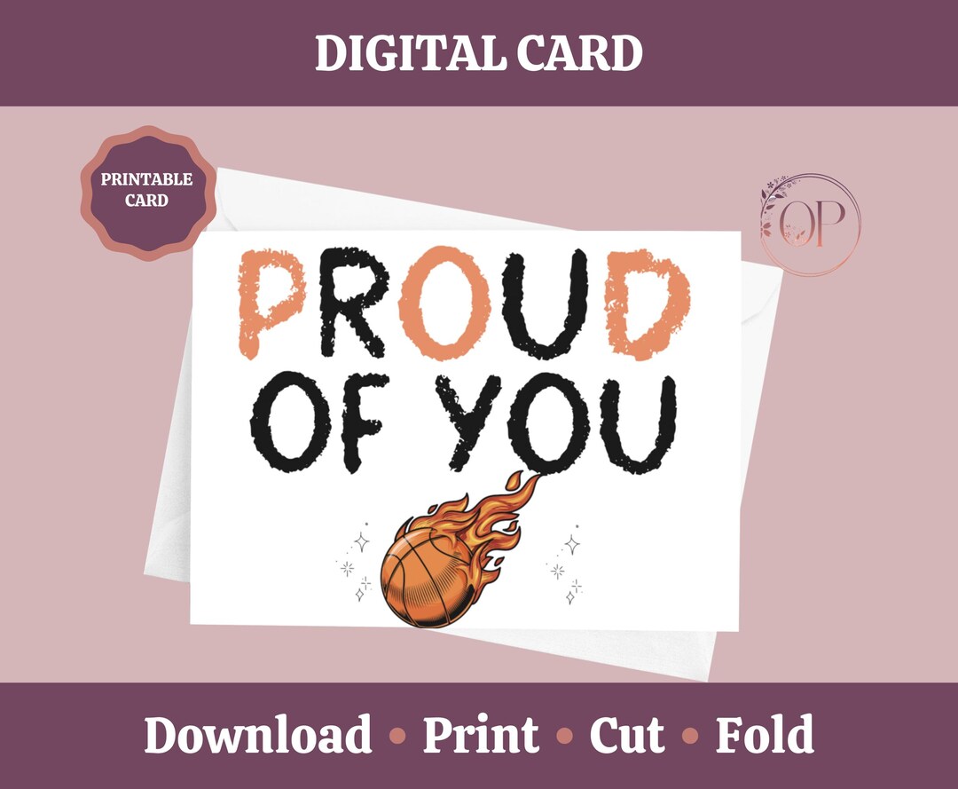 Printable Basketball Coach Proud of You Card, Teammate Appreciation ...