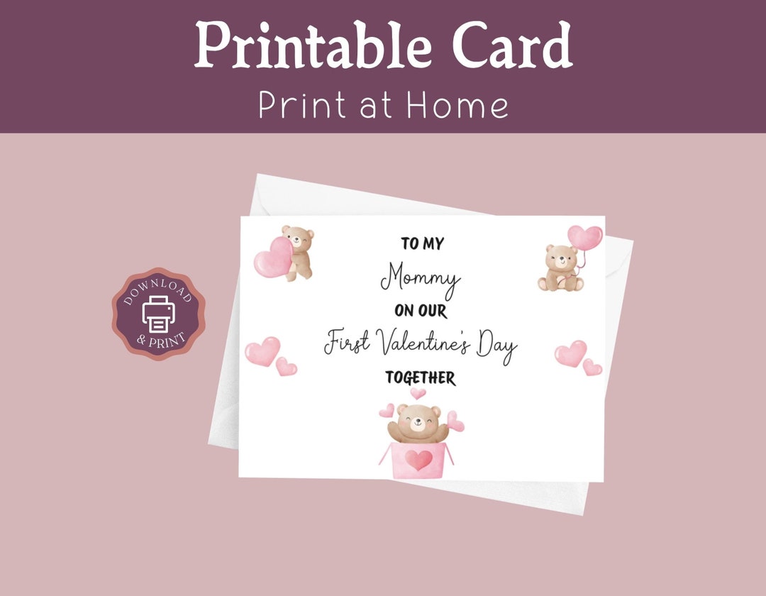Mommy Valentine's Day Card Printable, Valentines Card for Mom ...