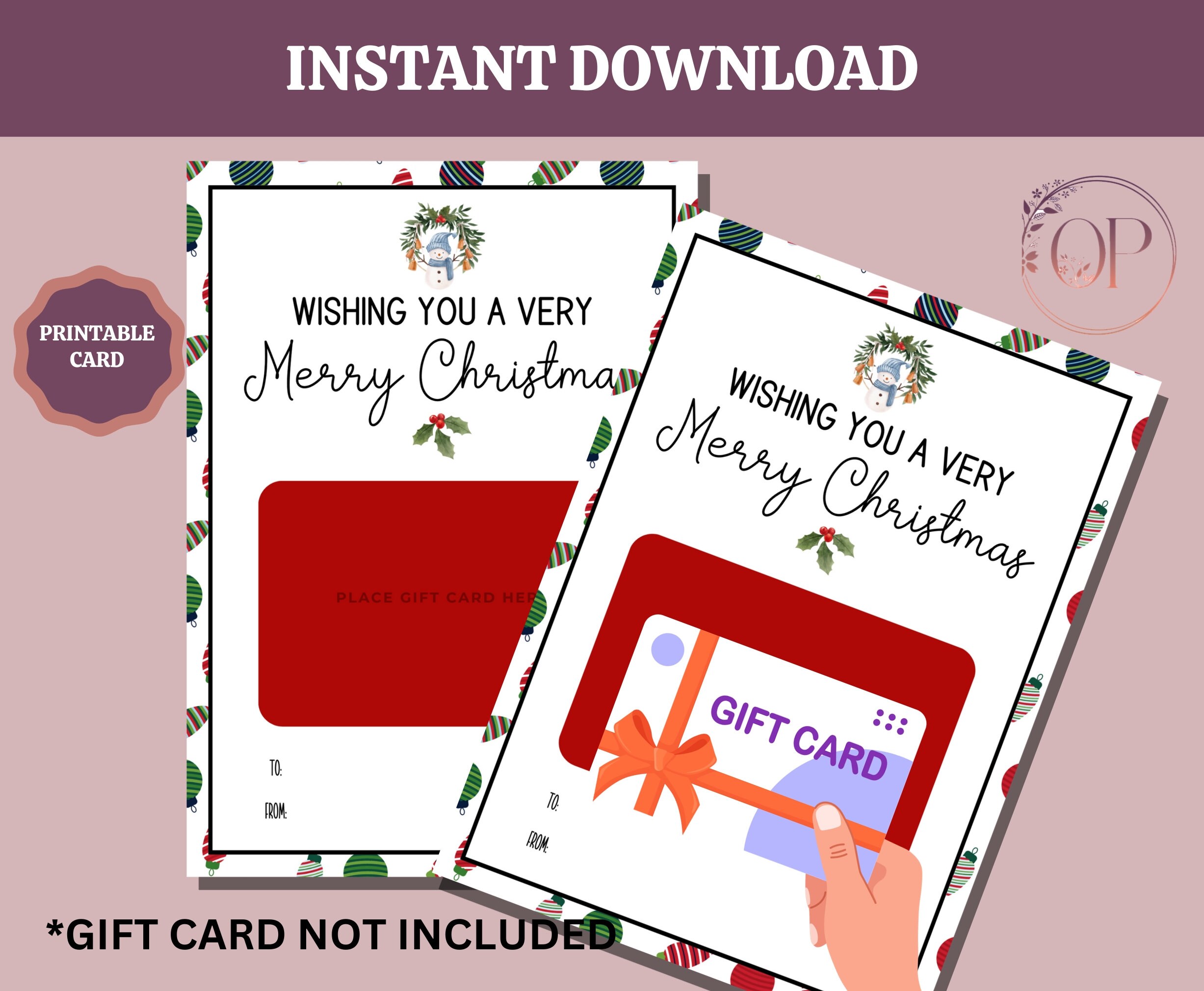 Printable Teacher Appreciation Christmas Gift Card Holder - Etsy