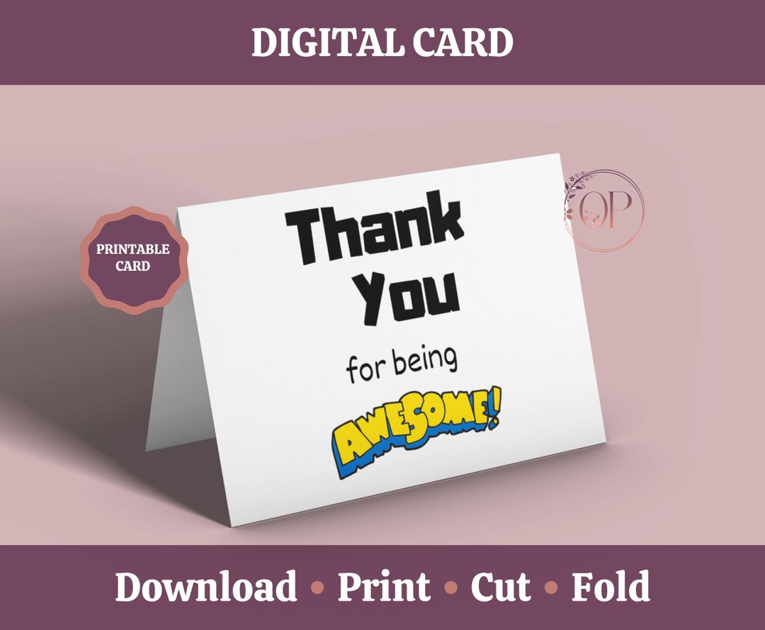 Awesome Teacher Card Printable, Teacher Appreciation Card, Teacher ...