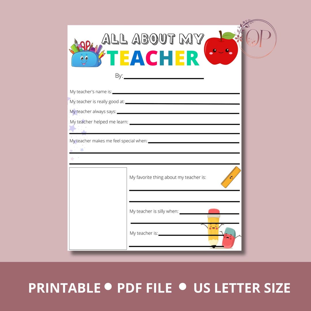 Teacher Thank You Printable, Teacher Appreciation Week Printable, End ...
