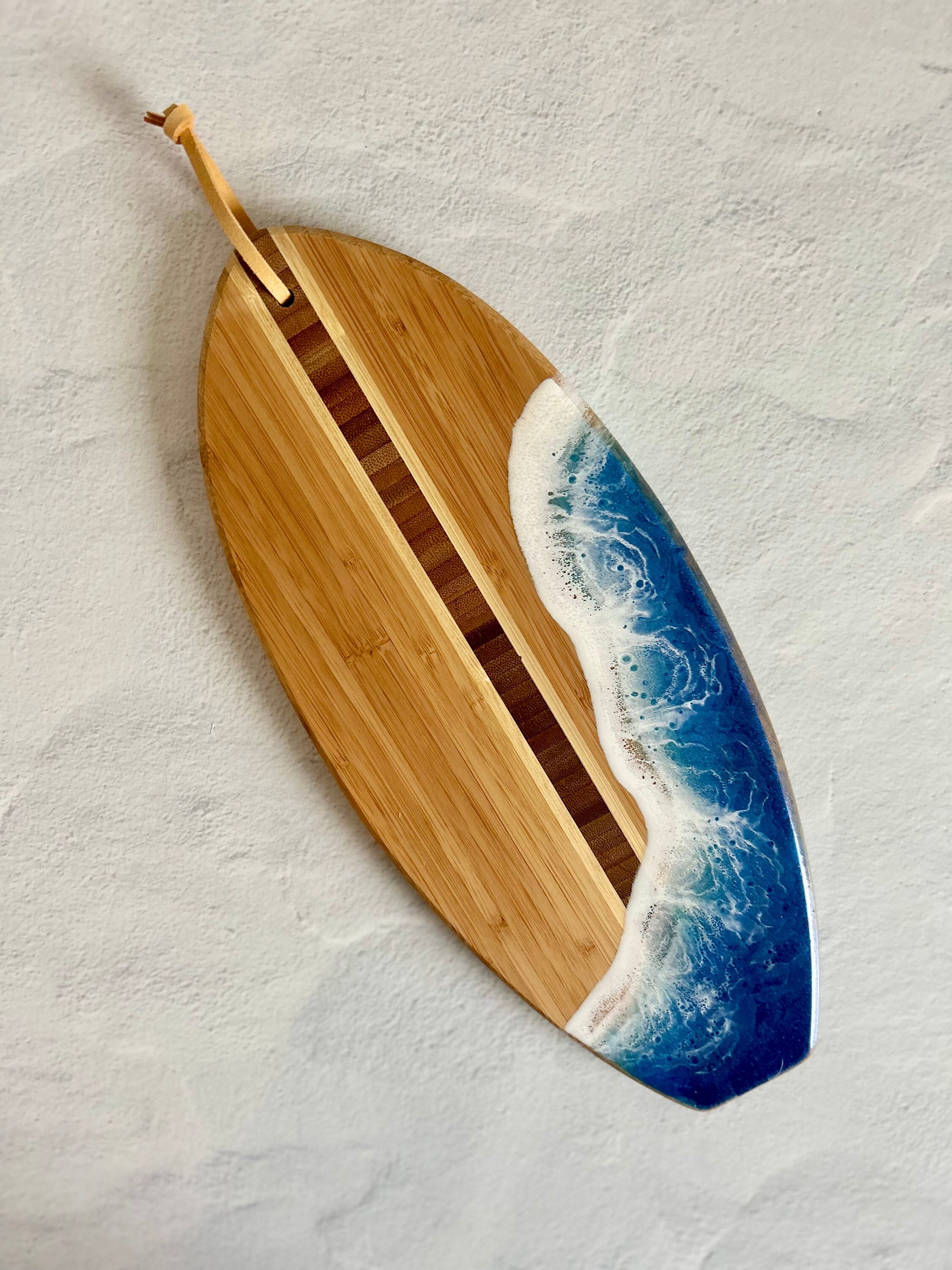 Handcrafted Bamboo Surfboard Ocean Art Serving Board or Wall Art Unique ...