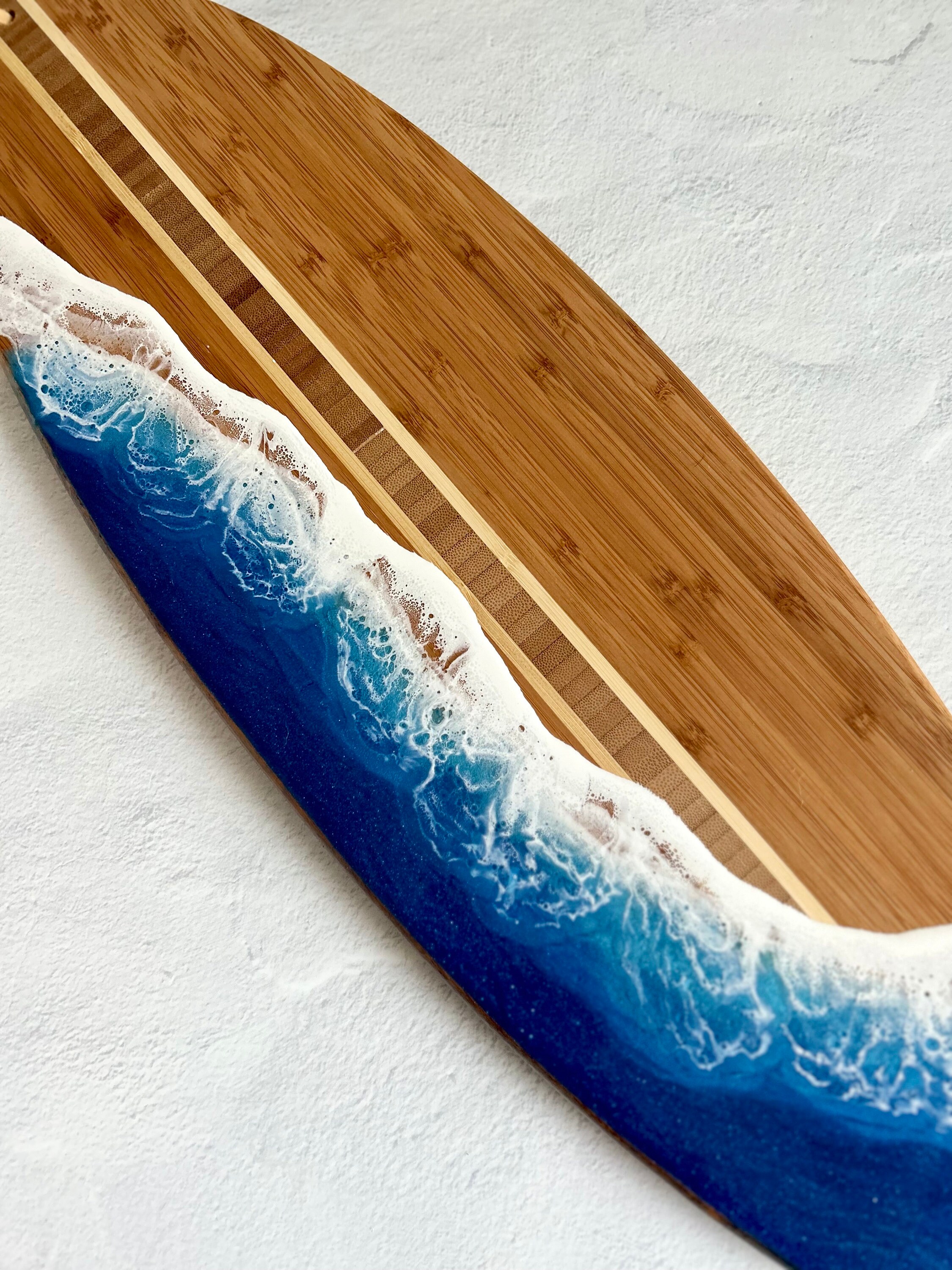 Handcrafted Bamboo Surfboard Ocean Art Serving Board or Wall Art ...