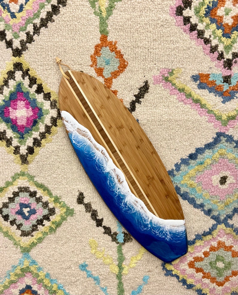 Handcrafted Bamboo Surfboard Ocean Art Serving Board or Wall Art ...