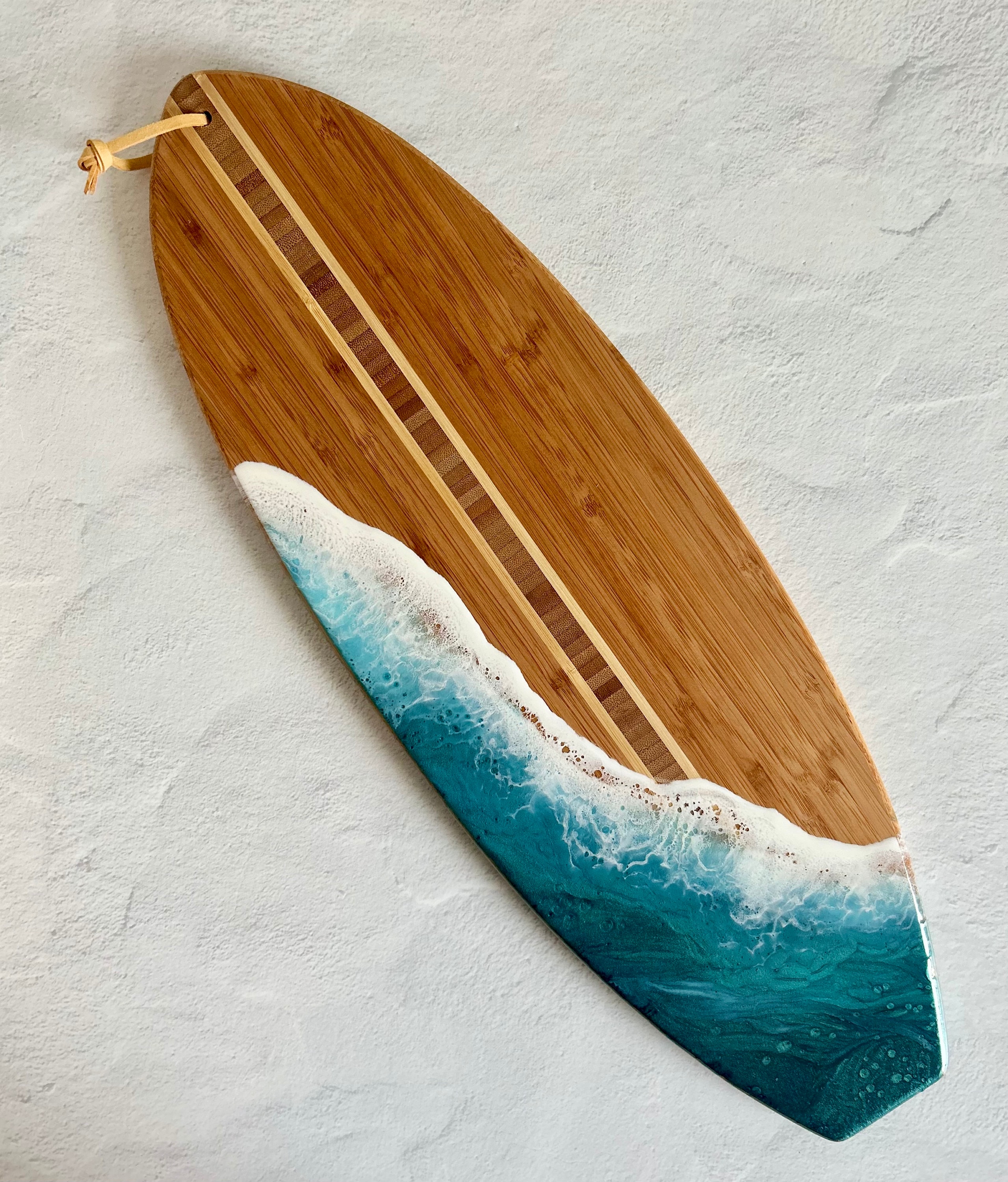 Handcrafted Bamboo Surfboard Ocean Art Serving Board or Wall Art Unique ...