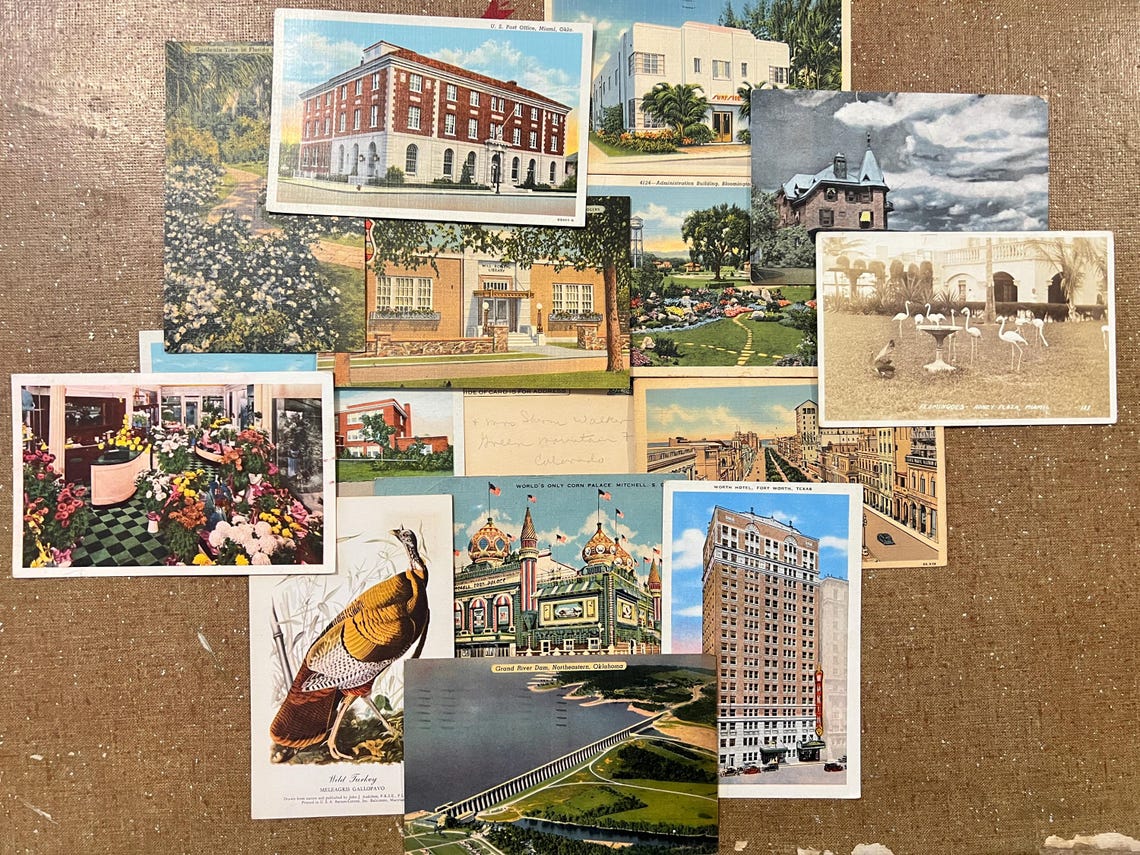 15 Vintage Postcards With Postmarks and Handwritten Messages — Perfect ...