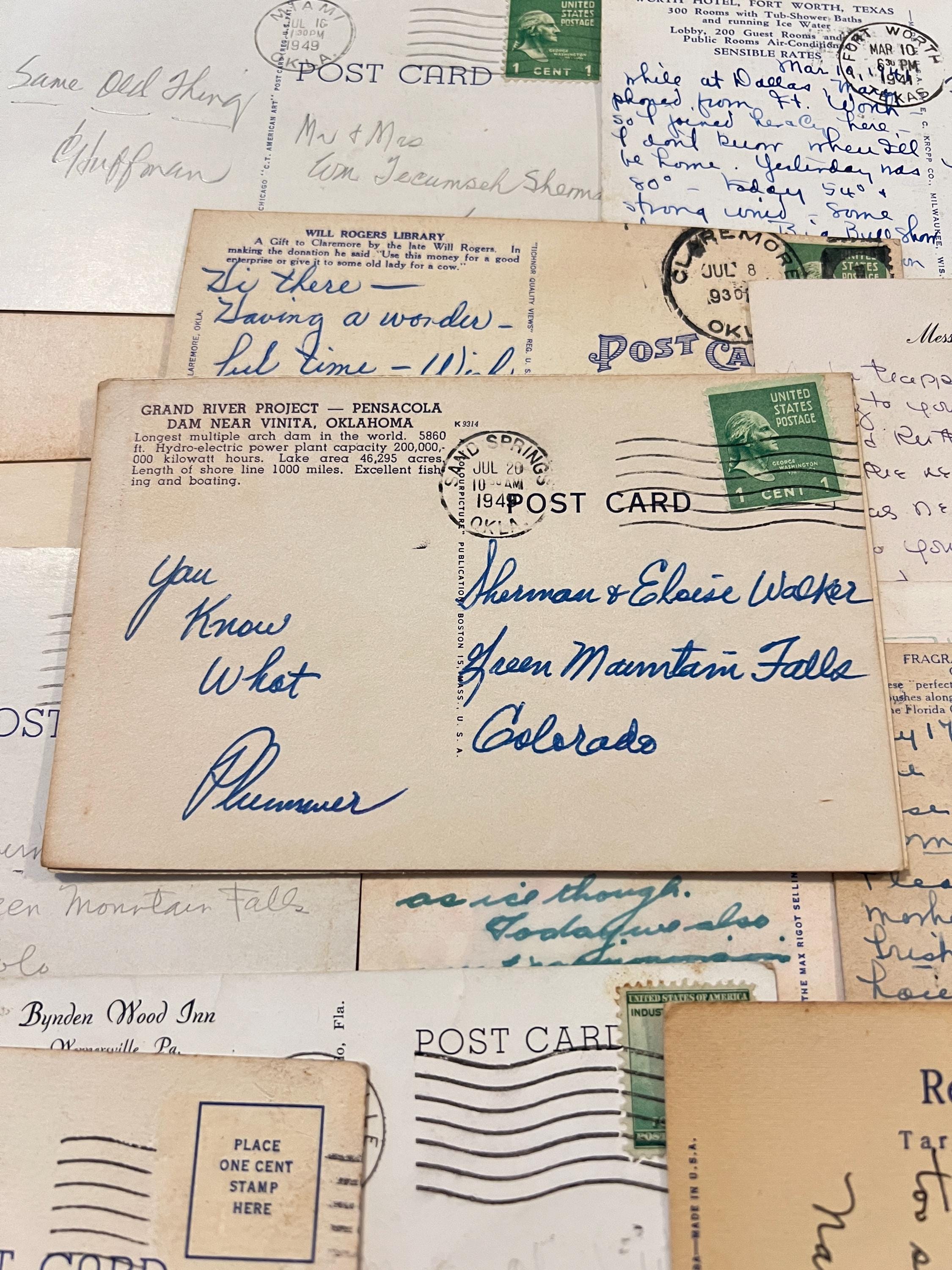 15 Vintage Postcards With Postmarks and Handwritten Messages — Perfect ...