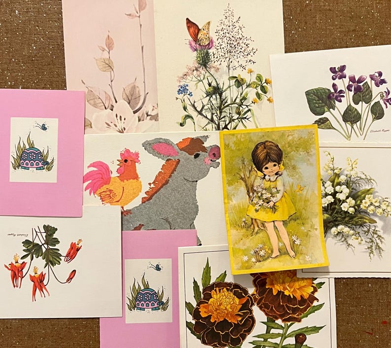 10 Unique Blank Vintage Note Cards - Etsy