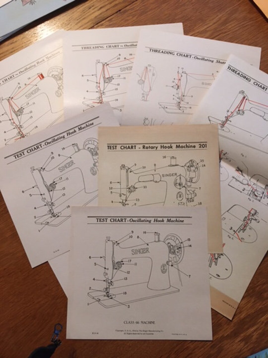 Vintage Singer Sewing Machine Threading and Test Charts - Etsy