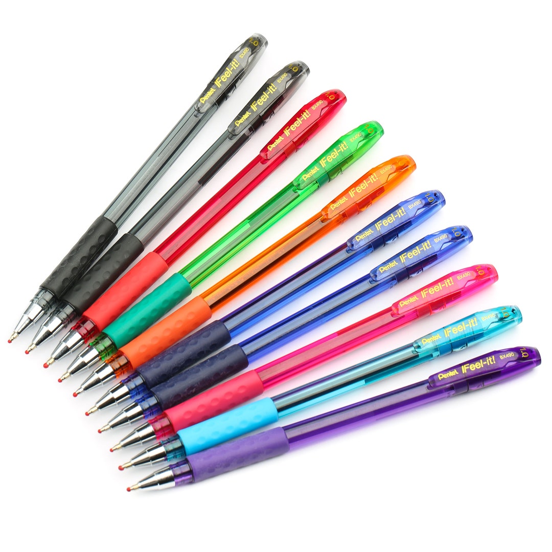 Pentel Feel-it Ergonomic Stick Ballpoint Pens - 1.0mm - BX490 ...