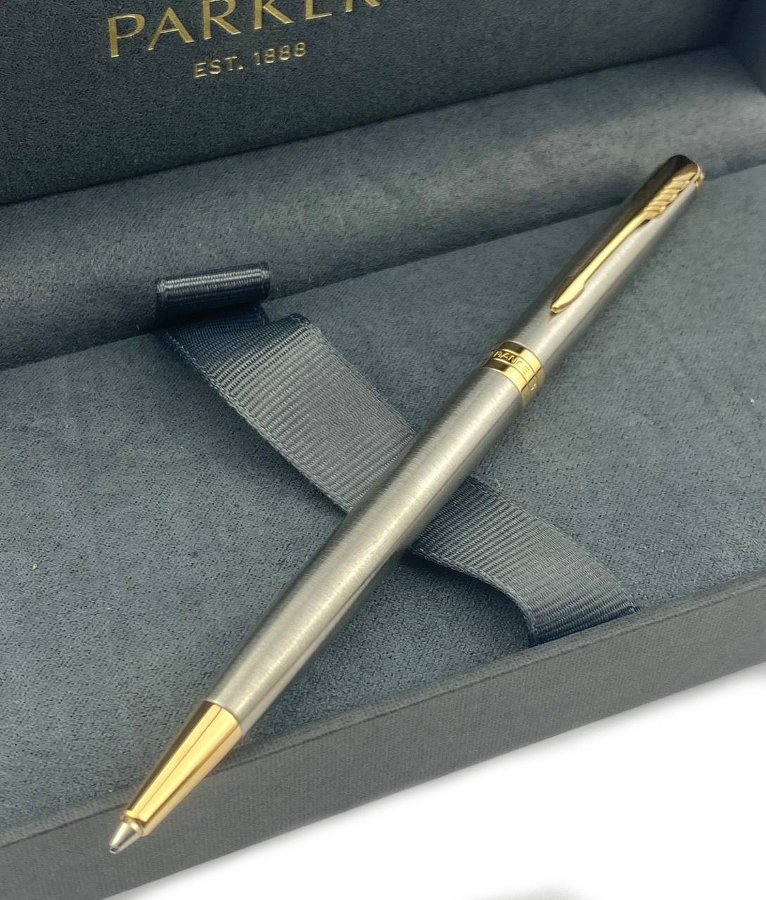 Parker Sonnet Slim Ballpoint Pen Stainless Steel GT Gift Box - Etsy