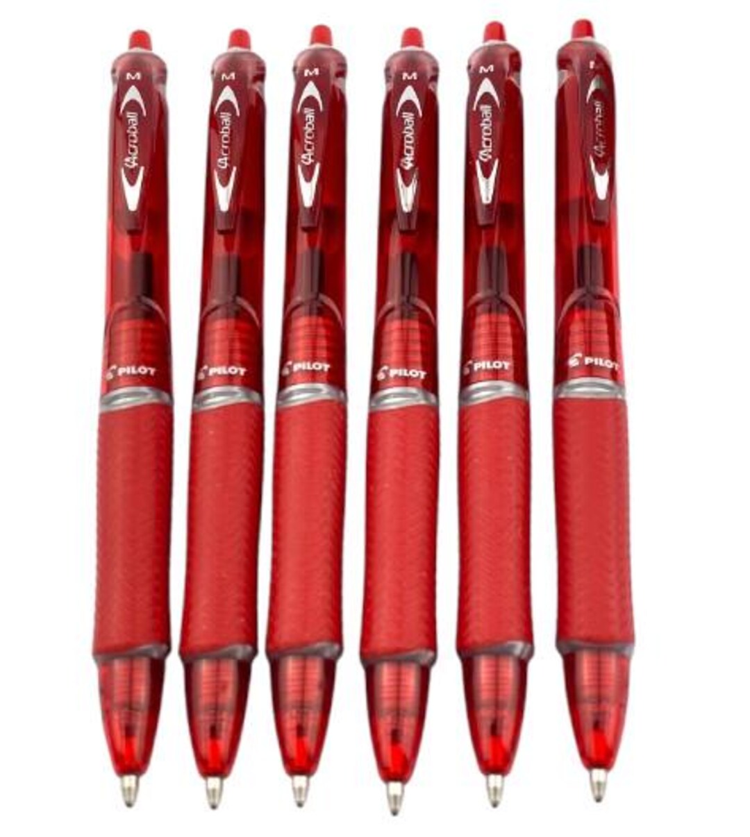 Pilot Acroball Begreen Retractable Ballpoint Pens - Medium 1.0 - Red ...