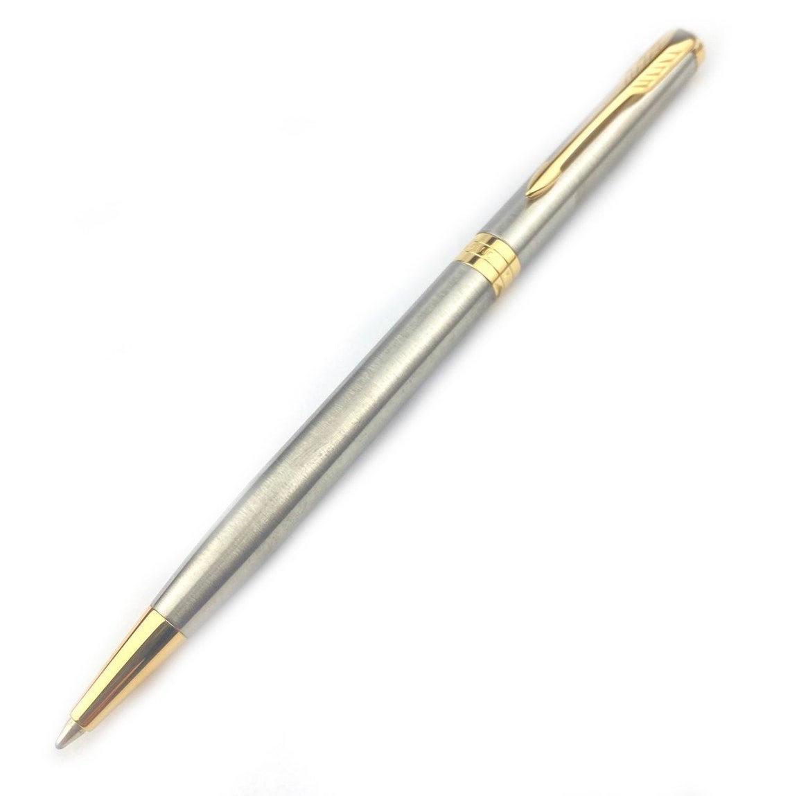 Parker Sonnet Slim Ballpoint Pen Stainless Steel GT Gift Box - Etsy