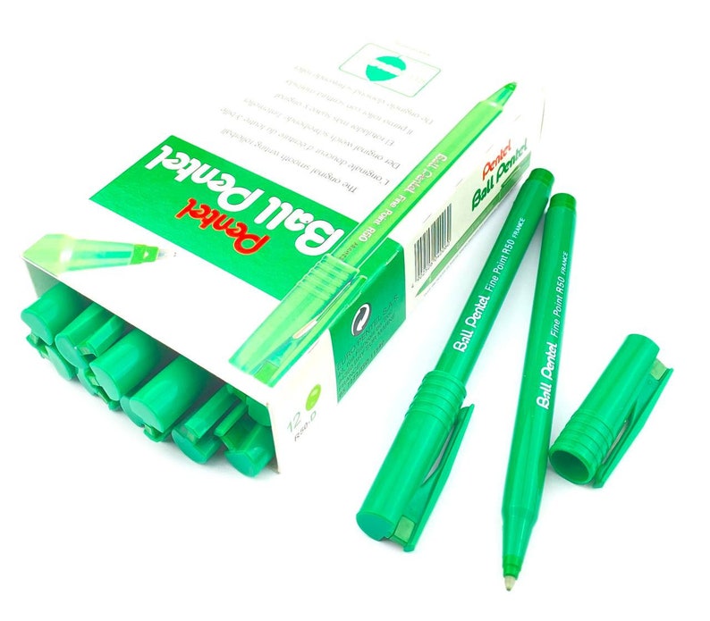 Pentel Ball R50 Ball Fine Liquid Ink Rollerball Pens 0.8mm 77% Recycled ...