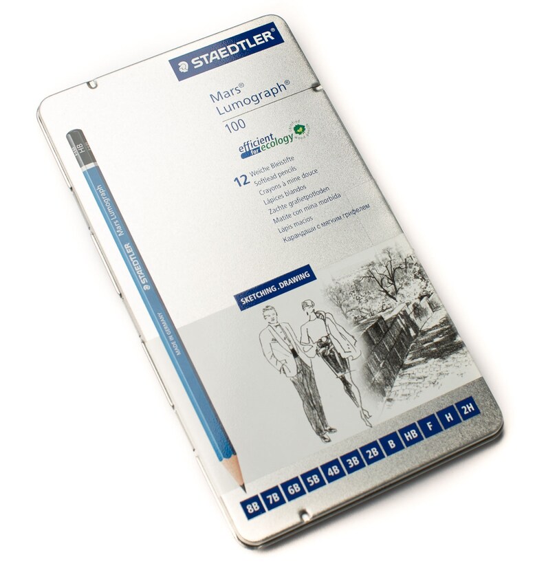 Staedtler Mars 100 G12S Lumograph Drawing Drafting Pencils - 12 ...