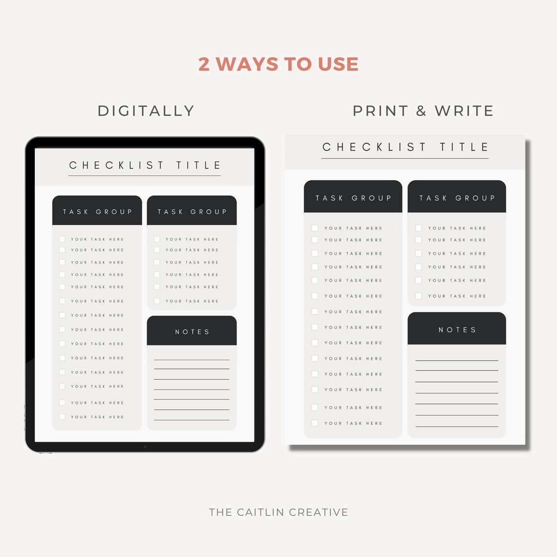 Checklist Template, Canva Template, Printable to Do List, Simple ...