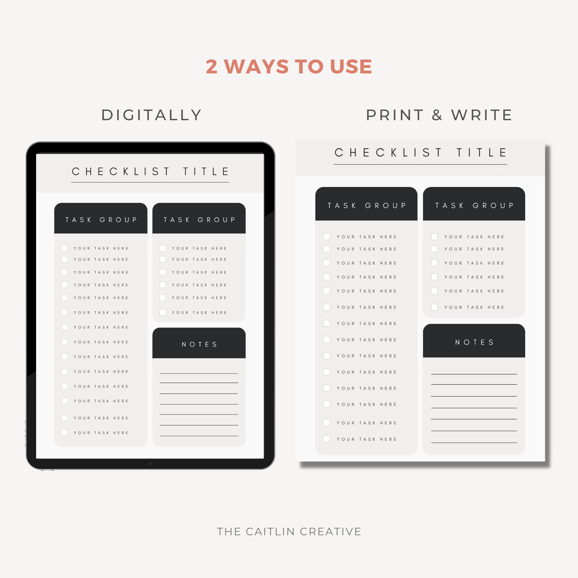 Checklist Template, Canva Template, Printable to Do List, Simple ...