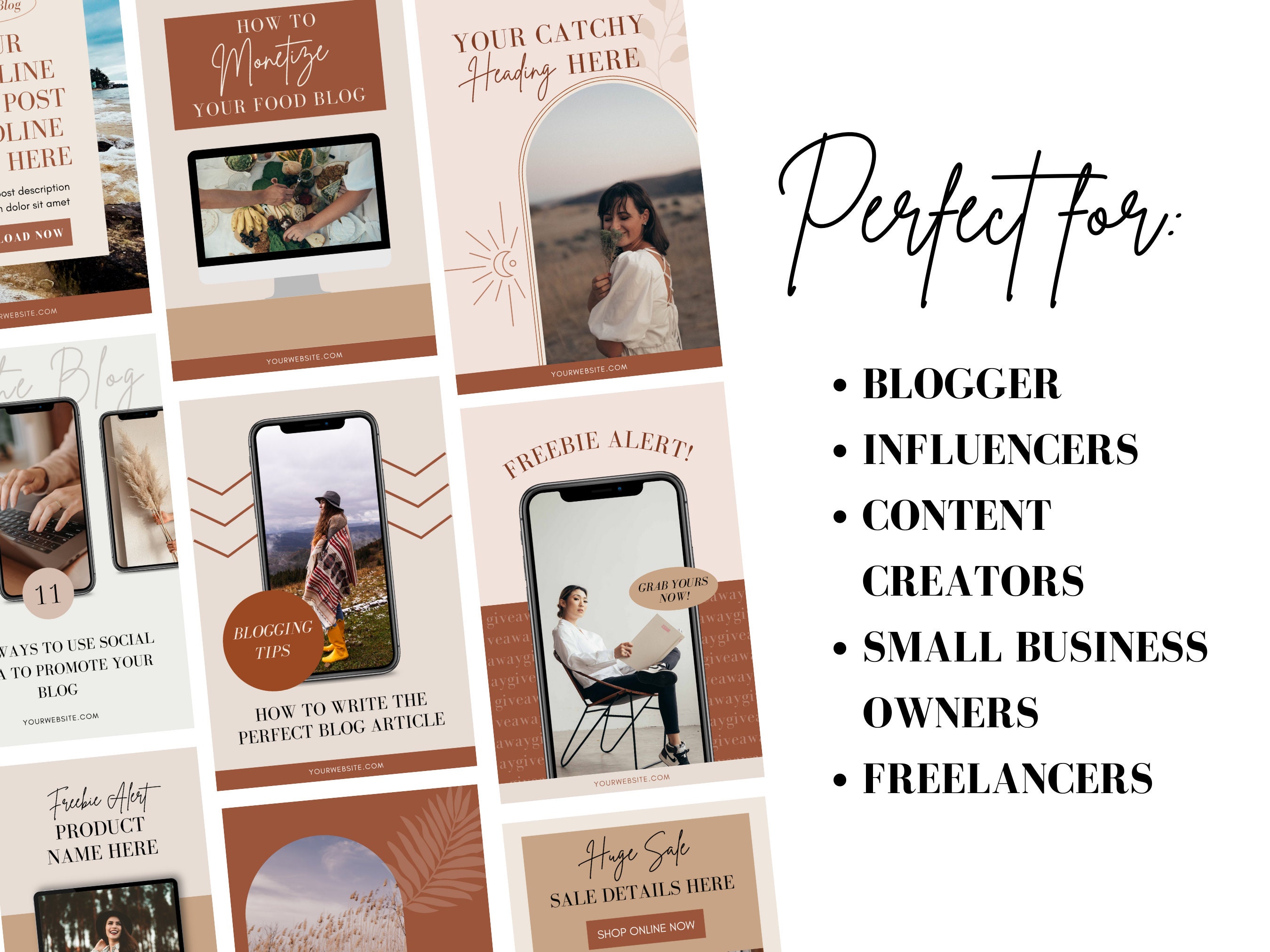 Pinterest Templates Canva, Lifestyle Pinterest Templates, Blogger ...