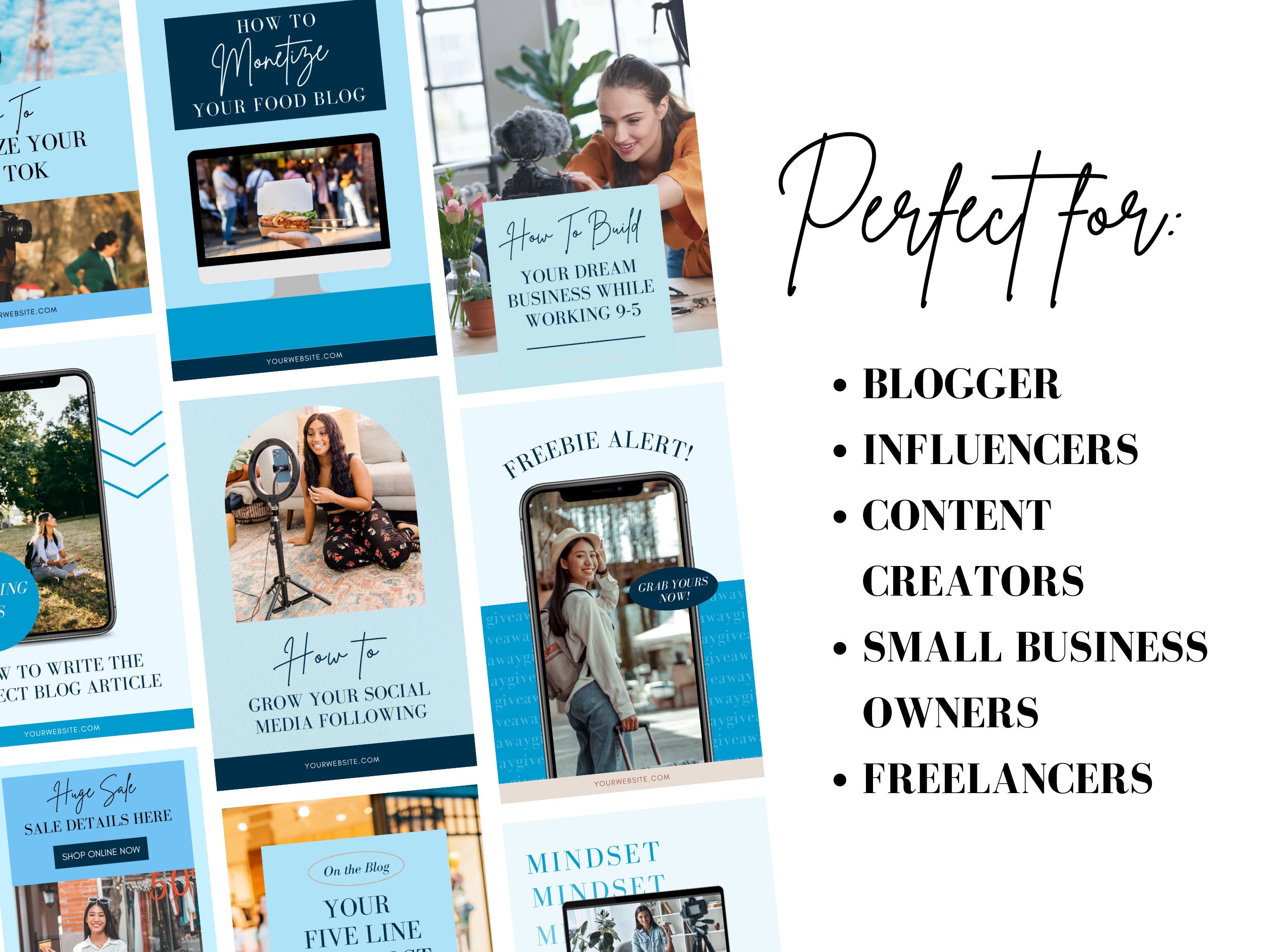 Pinterest Templates Canva, Lifestyle Pinterest Templates, Blogger ...