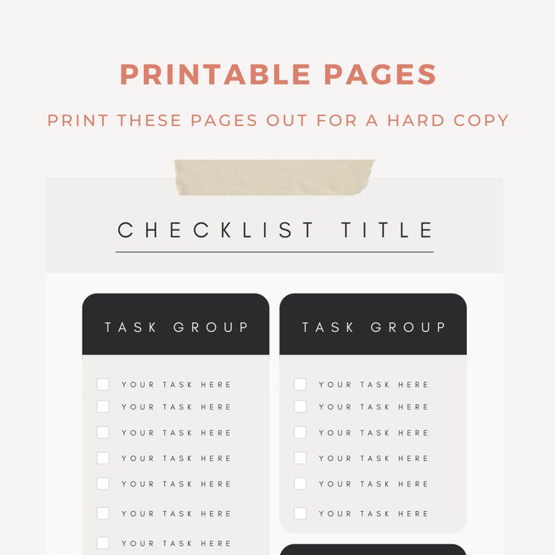 Checklist Template, Canva Template, Printable to Do List, Simple ...